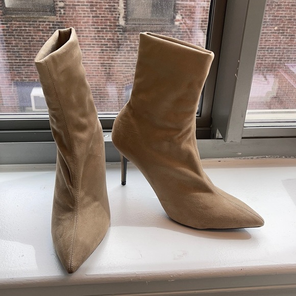 Theory | Shoes | Theory Suede Booties Camel | Poshmark
